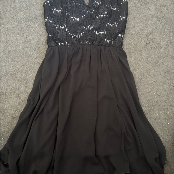 BCX | Dresses | Bcx Dress Elegant Black Lace Evening Dress With Sheer ...